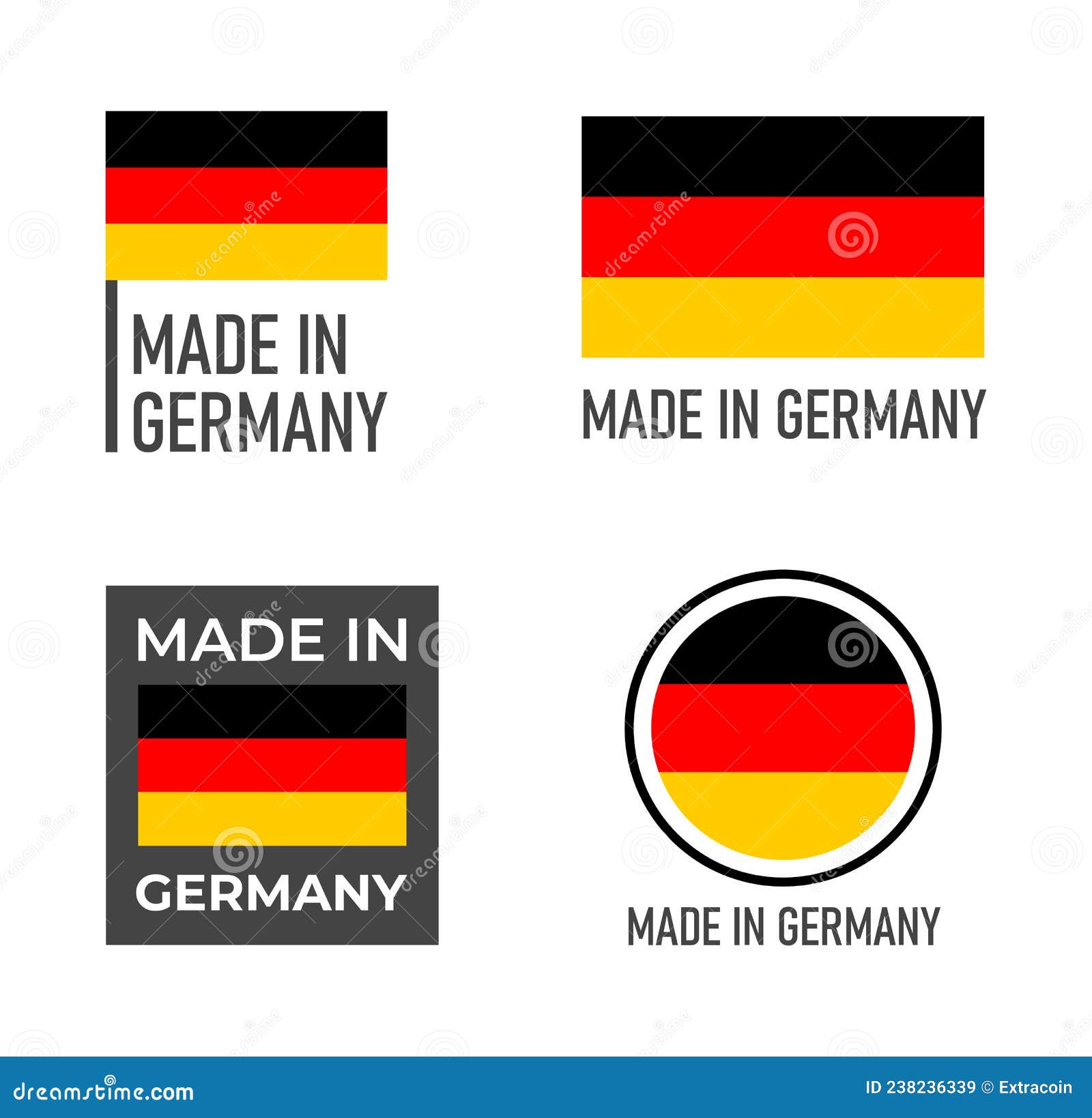 Made in Germany Labels Set, German Product Emblem Stock Vector ...