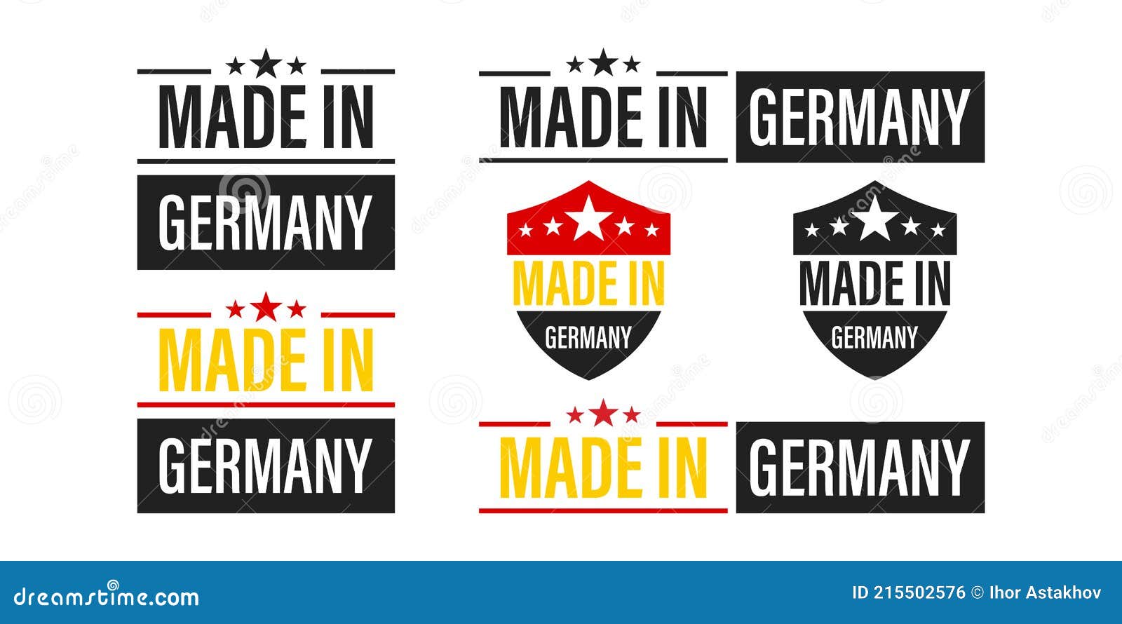 Made in Germany. Set of Logos and Labels " Made in Garmany" in Flat ...