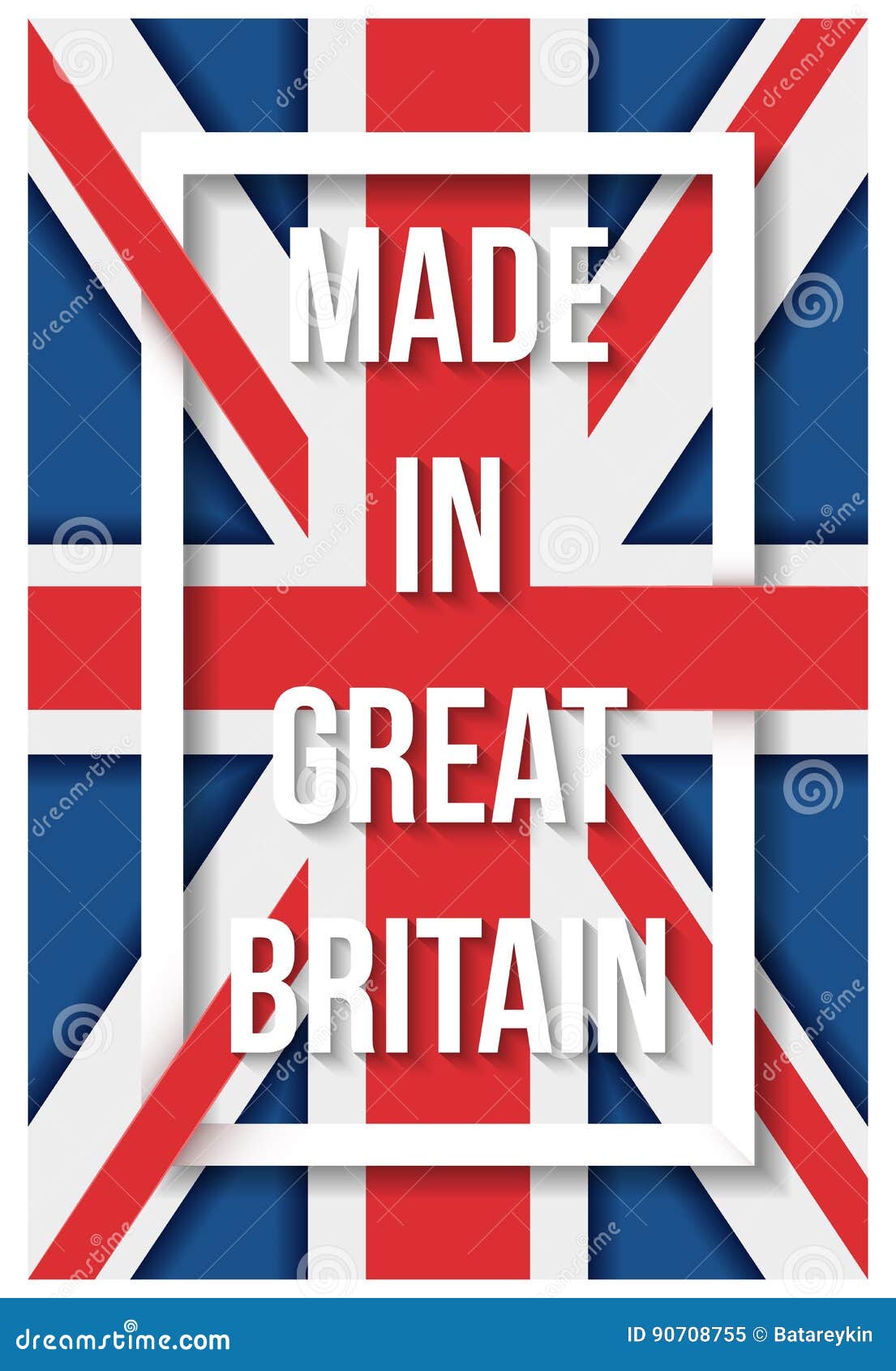 Made In UK Britain Flag Logo. English Brand Sticker Made In Britain ...