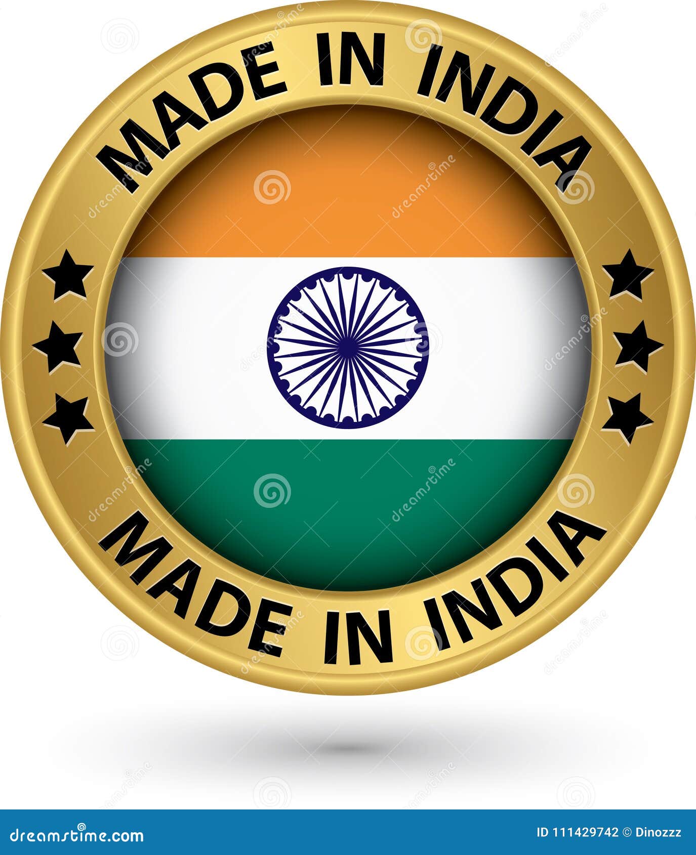 Made in India Gold Label, Vector Illustration Stock Vector ...