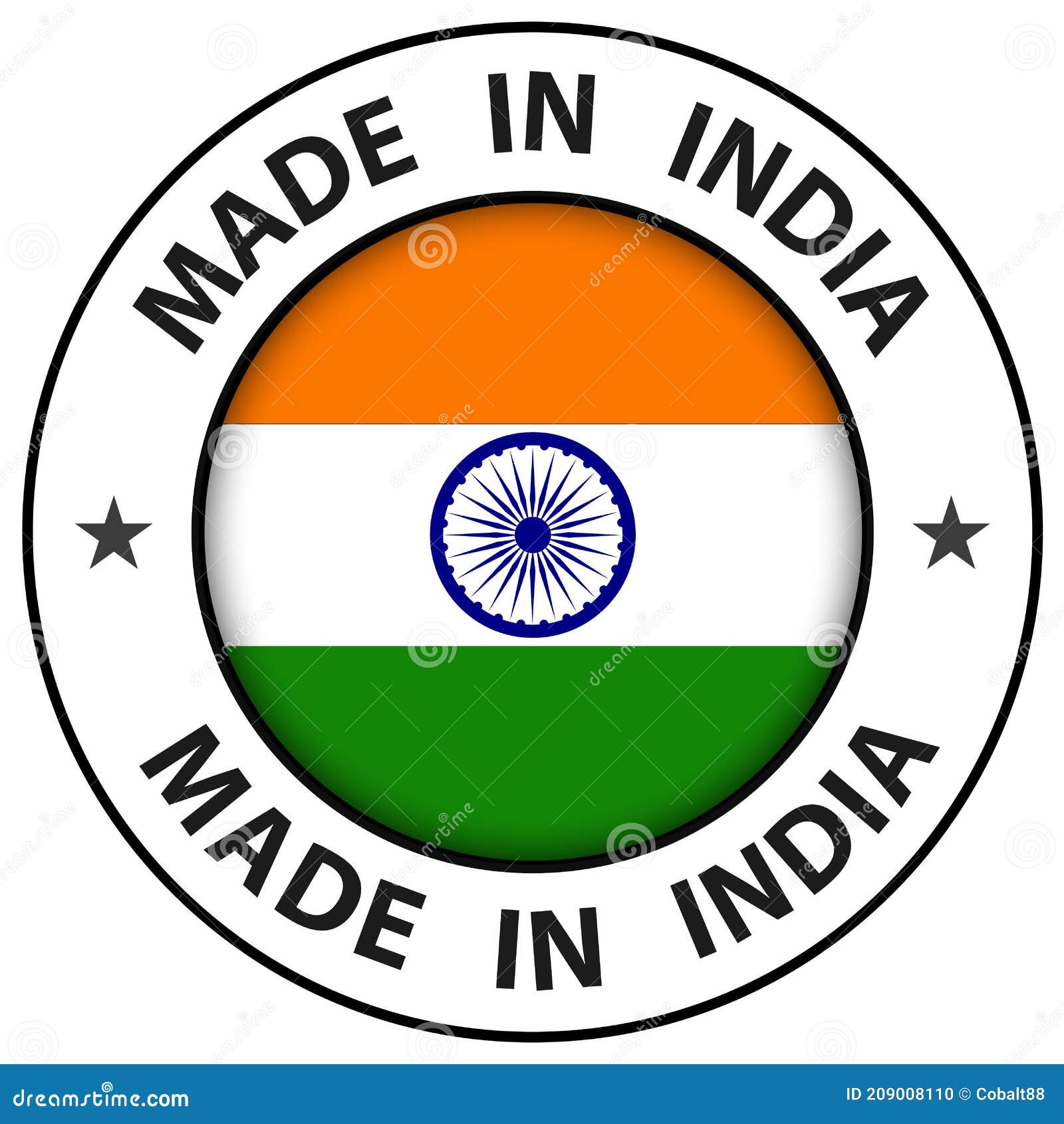 Made in India icon stock vector. Illustration of glossy - 209008110