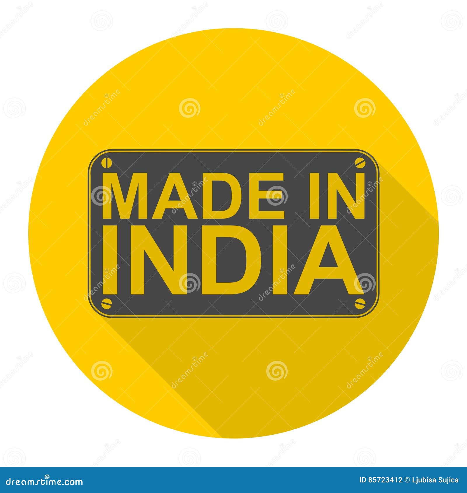 Made in India Icon with Long Shadow Stock Vector - Illustration of ...