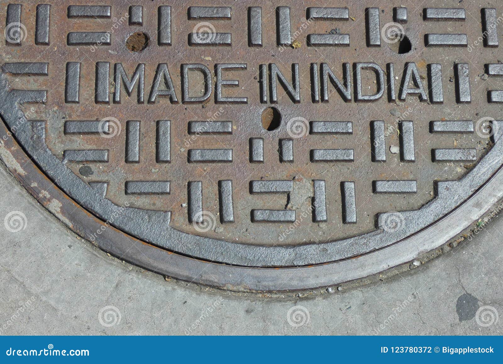Made in India stock photo. Image of export, india, manhole - 123780372