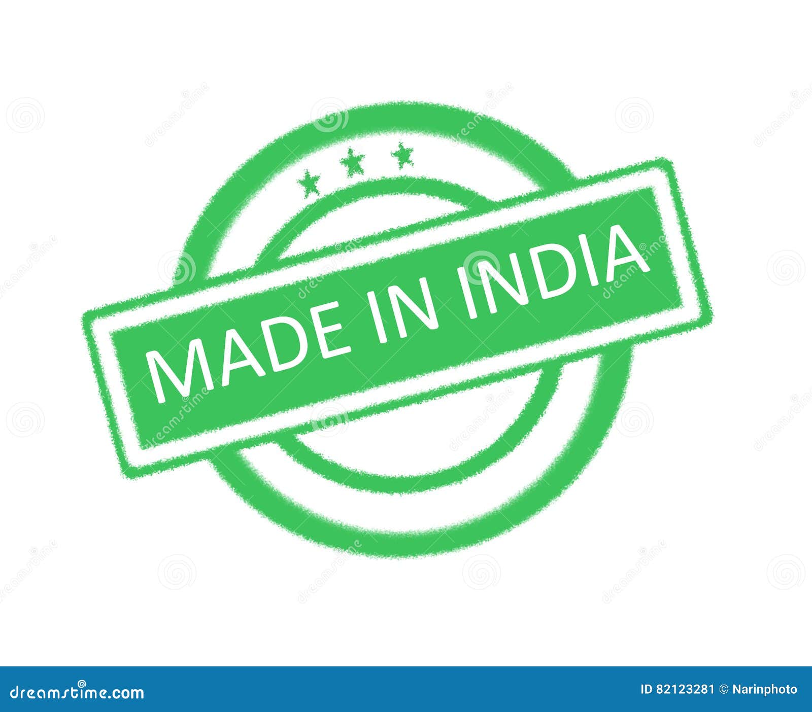 Made in India Written on Green Rubber Stamp Stock Illustration ...