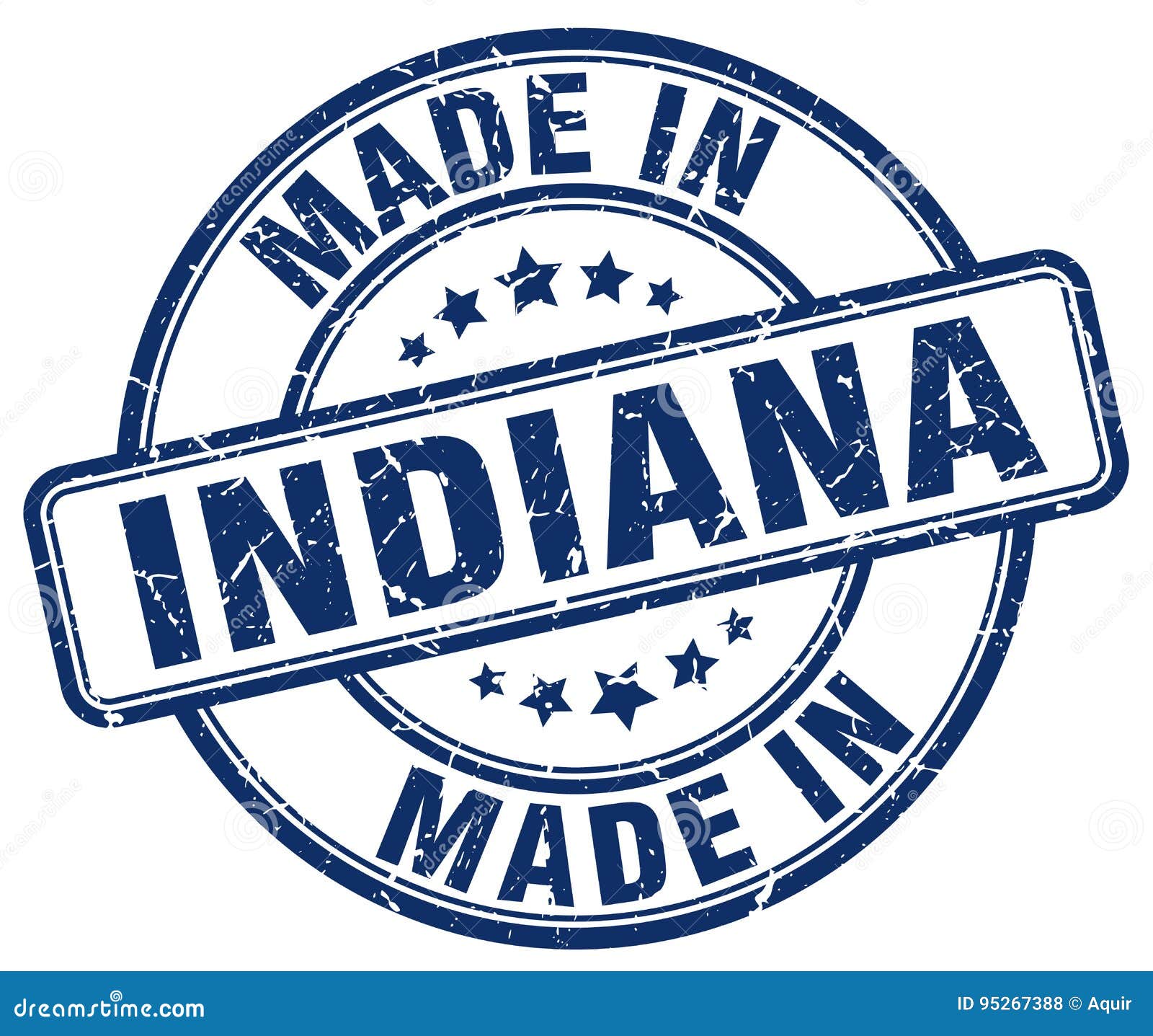 Made in Indiana Blue Grunge Stamp Stock Vector - Illustration of badge ...