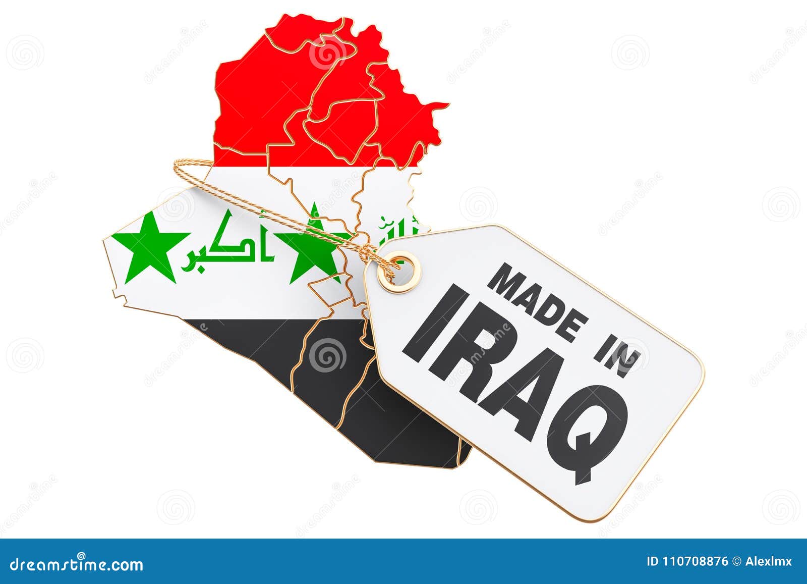 Made in Iraq Concept, 3D Rendering Stock Illustration - Illustration of ...