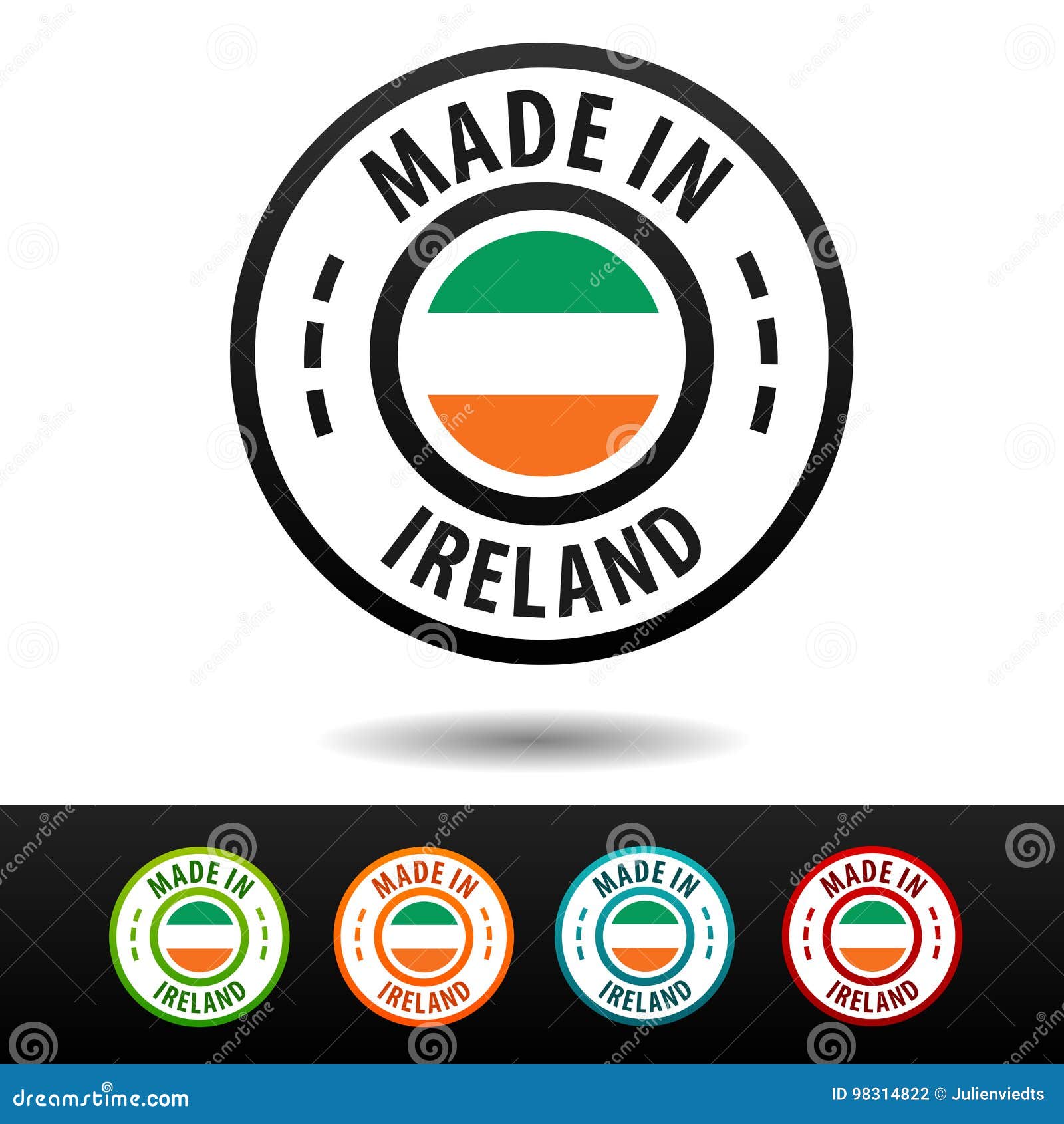 Made in Ireland Badges with Irish Flag. Stock Vector - Illustration of ...