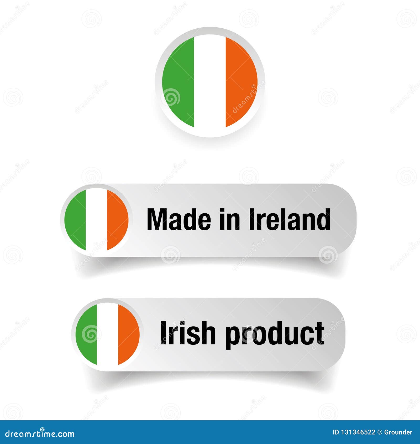 Made in Ireland label set stock vector. Illustration of irish - 131346522