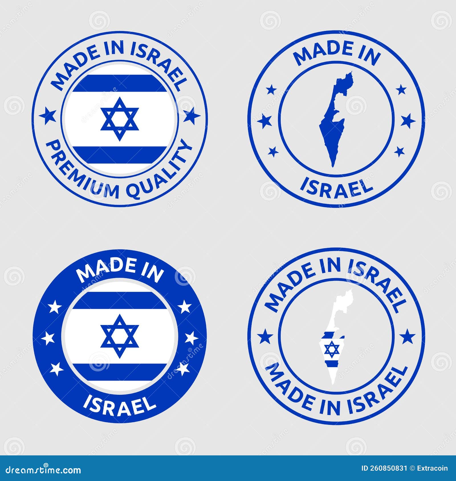 Made in Israel Stamp Set, Made in State of Israel Product Labels Stock ...
