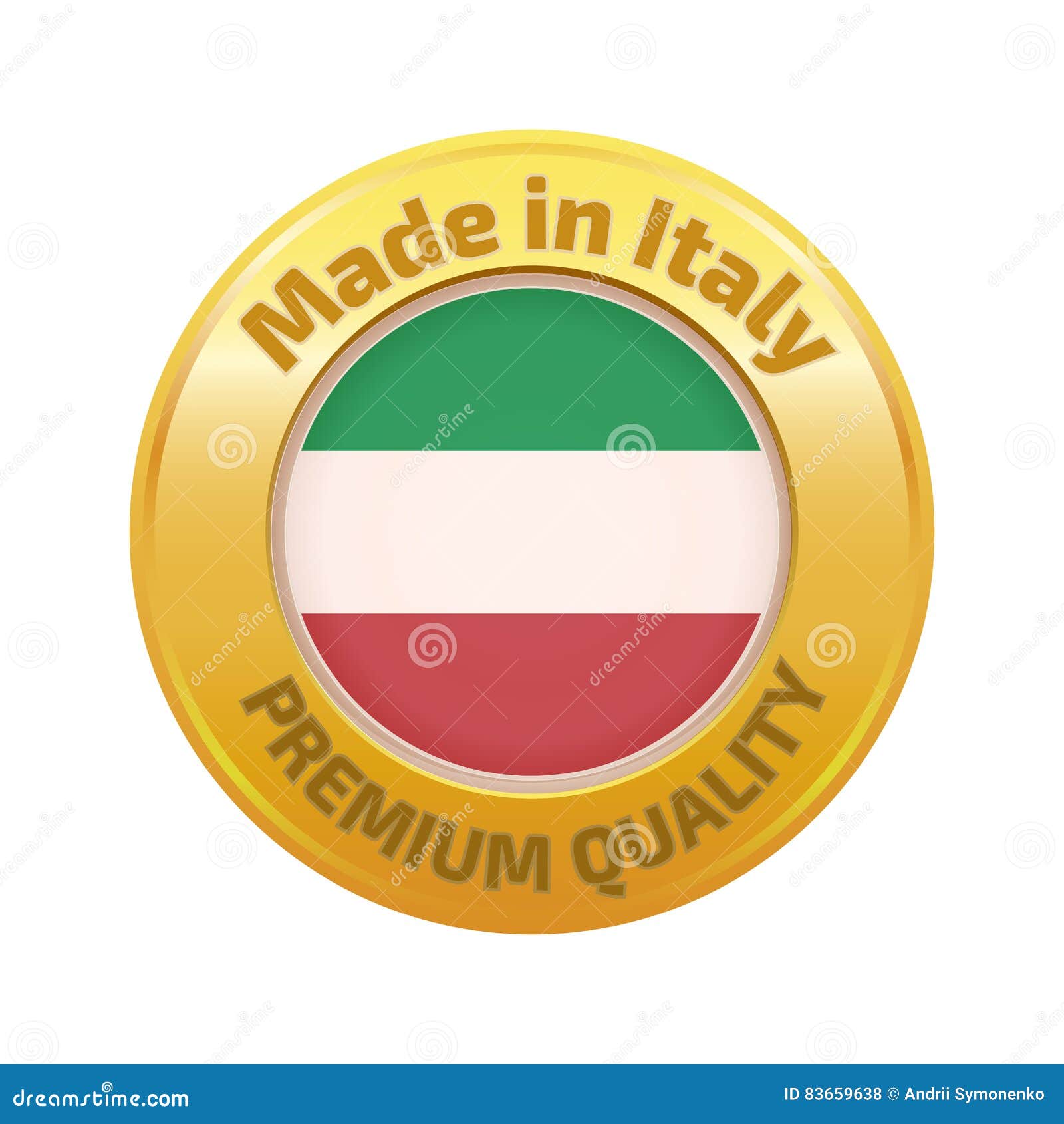 Made in Italy badge gold stock vector. Illustration of gold - 83659638