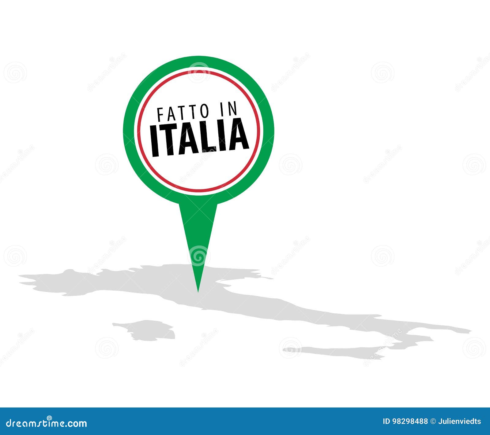 Fatto In Italia Made In Italy Label In Frame With Flag Colors Cartoon ...