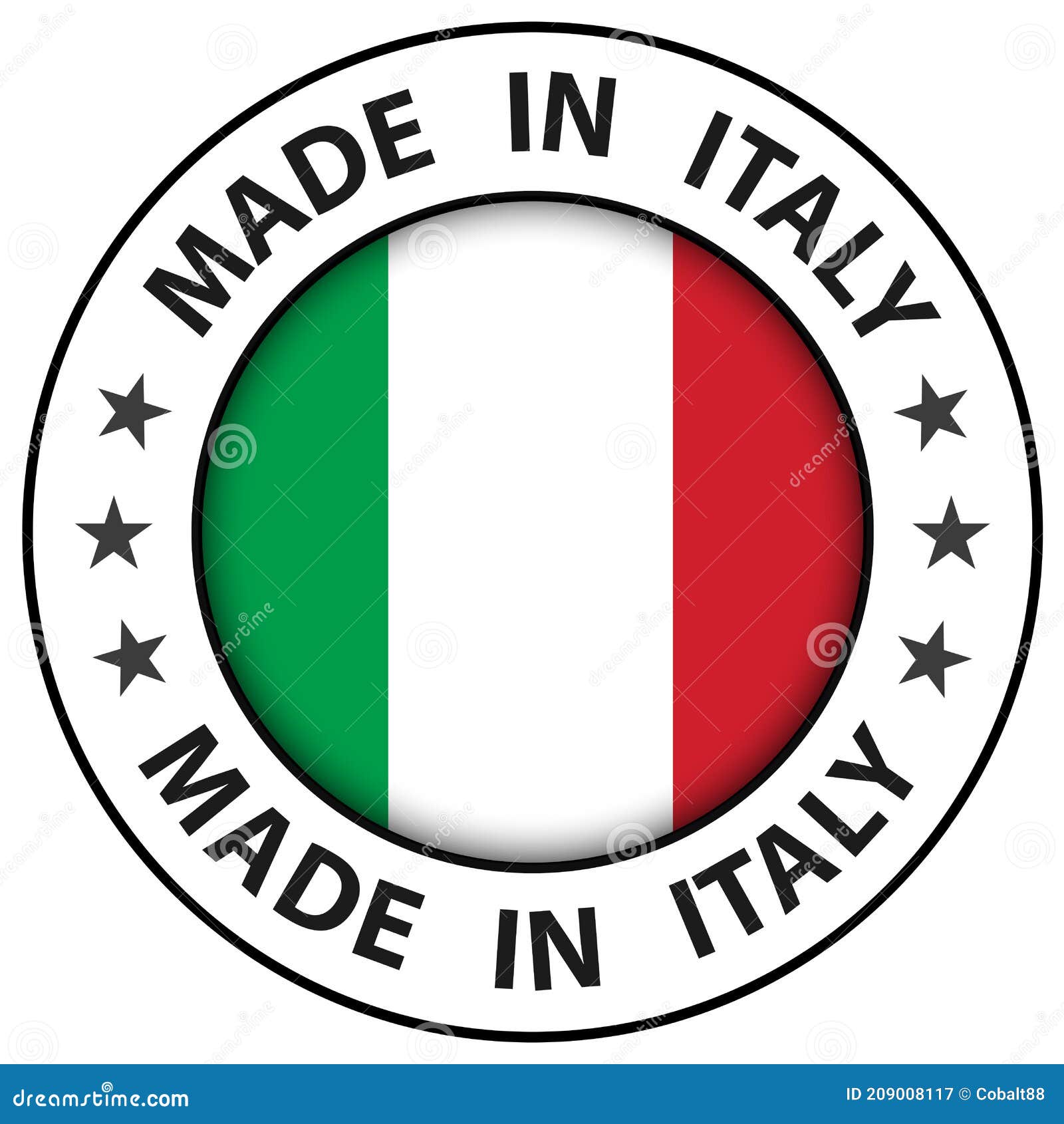 Made in Italy icon stock vector. Illustration of insignia - 209008117