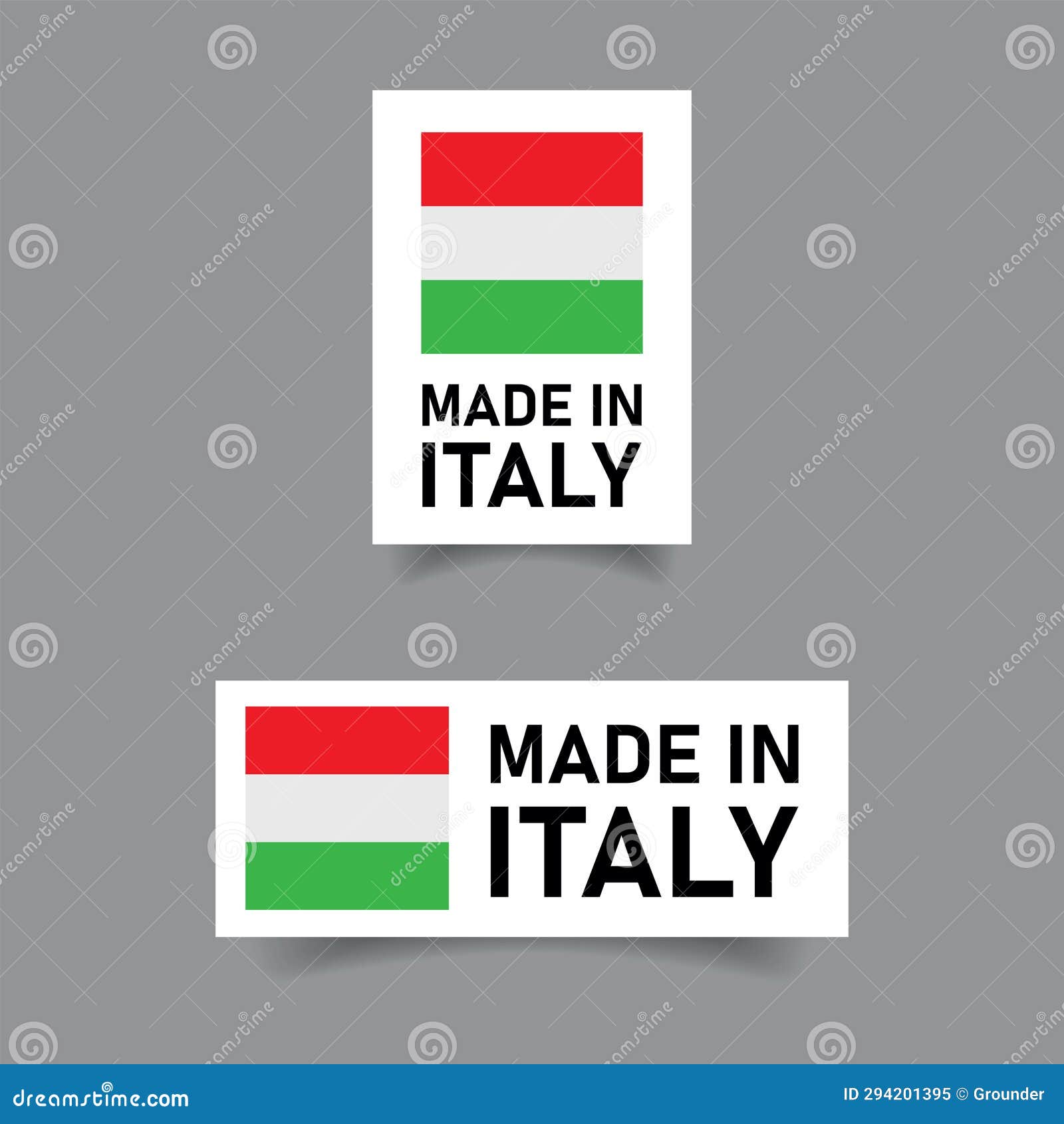 Made in Italy Label Set Flag Stock Vector - Illustration of product ...