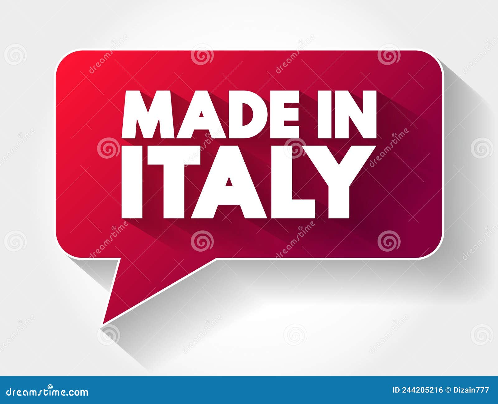 Made in Italy Text Message Bubble, Concept Background Stock ...