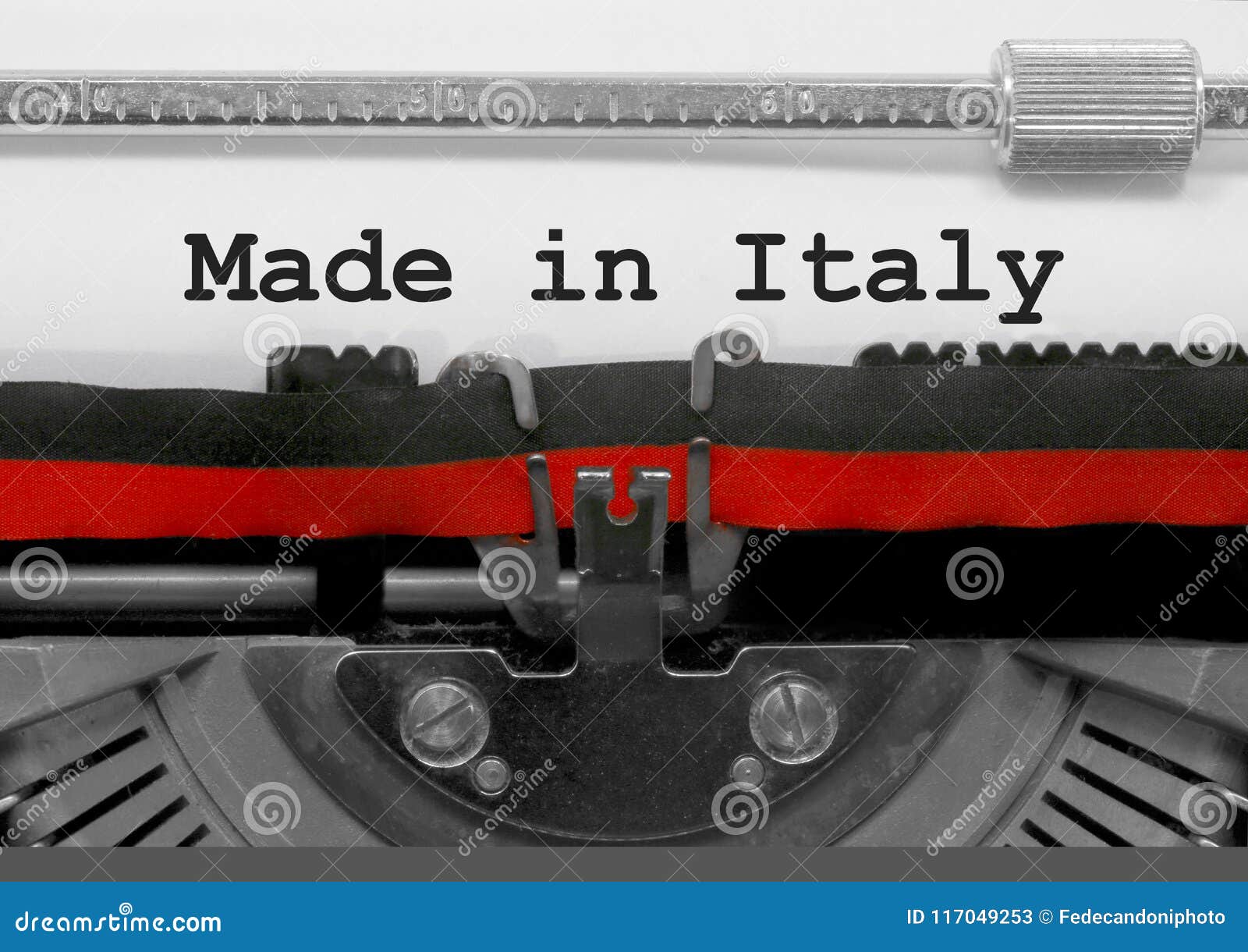 Made in Italy Text by the Old Typewriter on White Paper Stock Image ...