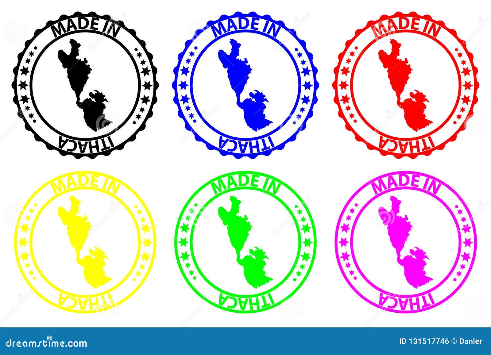 Made in Ithaca - Rubber Stamp - Vector, Stock Vector - Illustration of ...