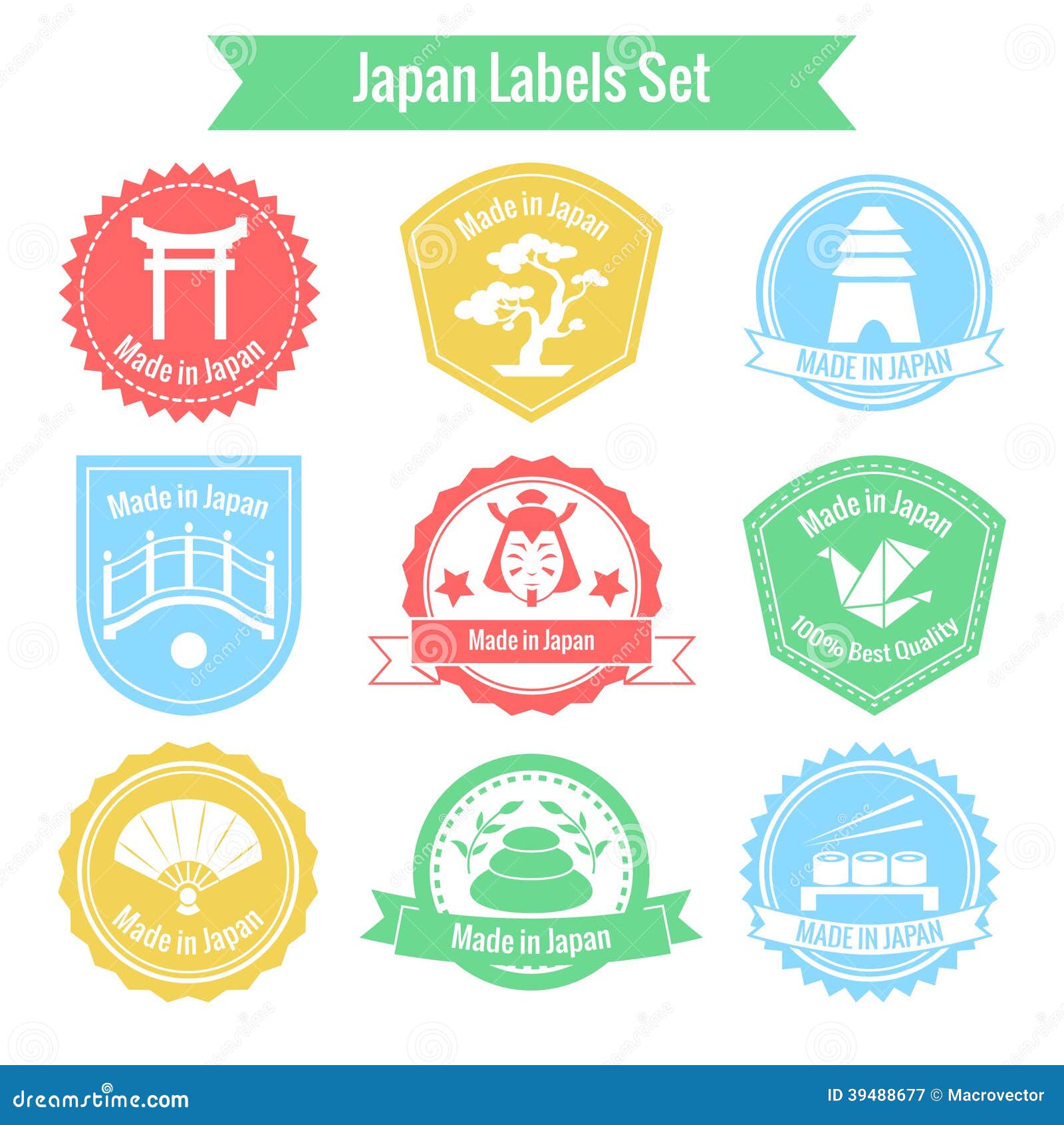 Made in Japan labels set stock vector. Illustration of icon - 39488677