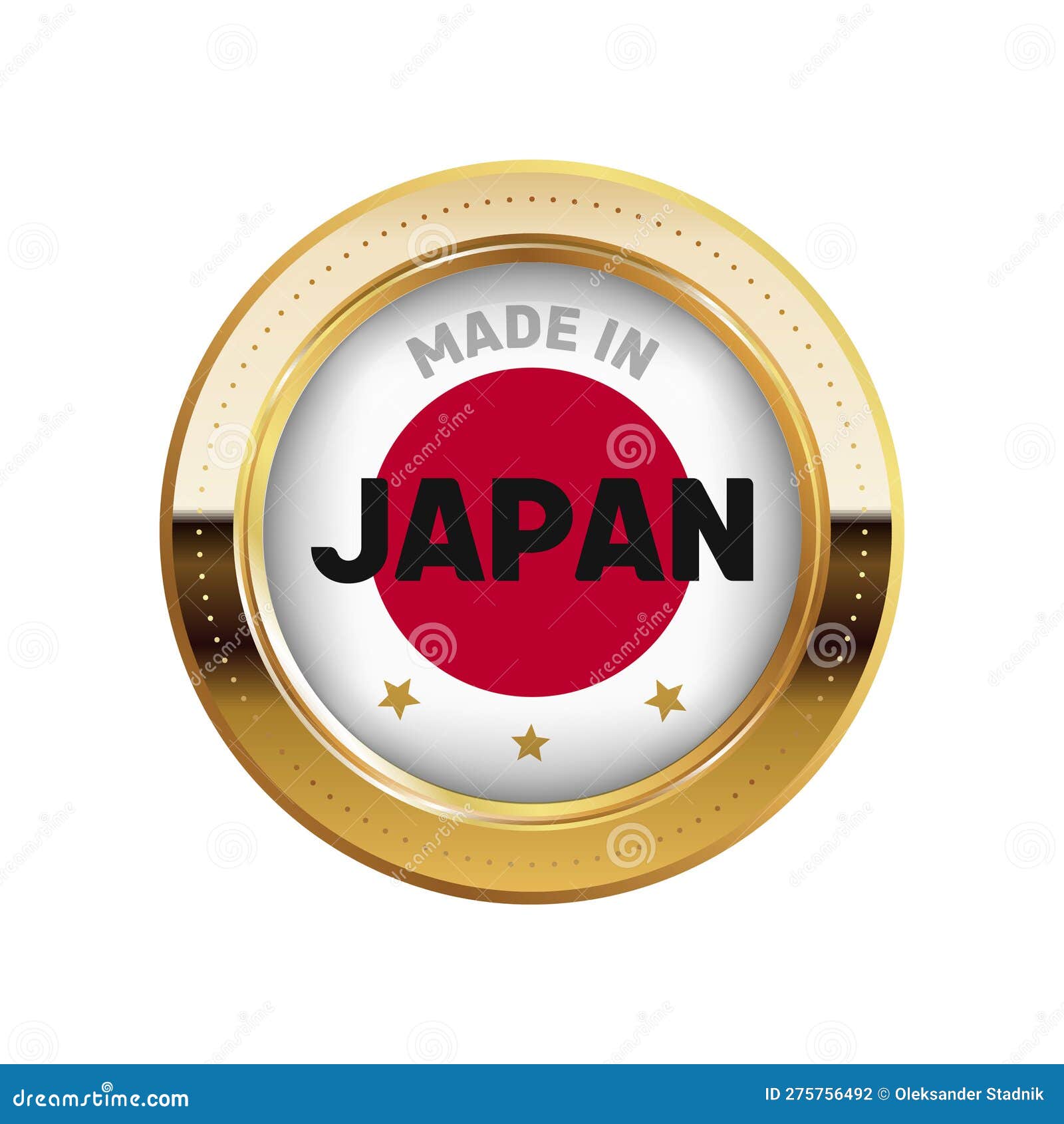 Vector Gold Sticker Made in Japan with National Flag Stock Vector ...