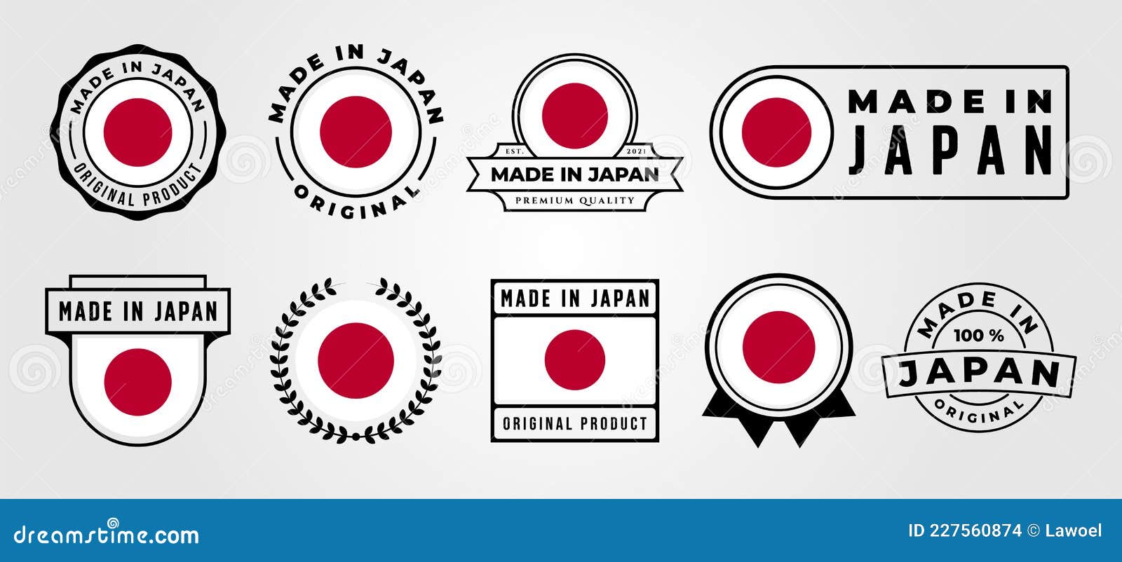Made in Japan Vector Set Logo Symbol Illustration Design, Japanese ...