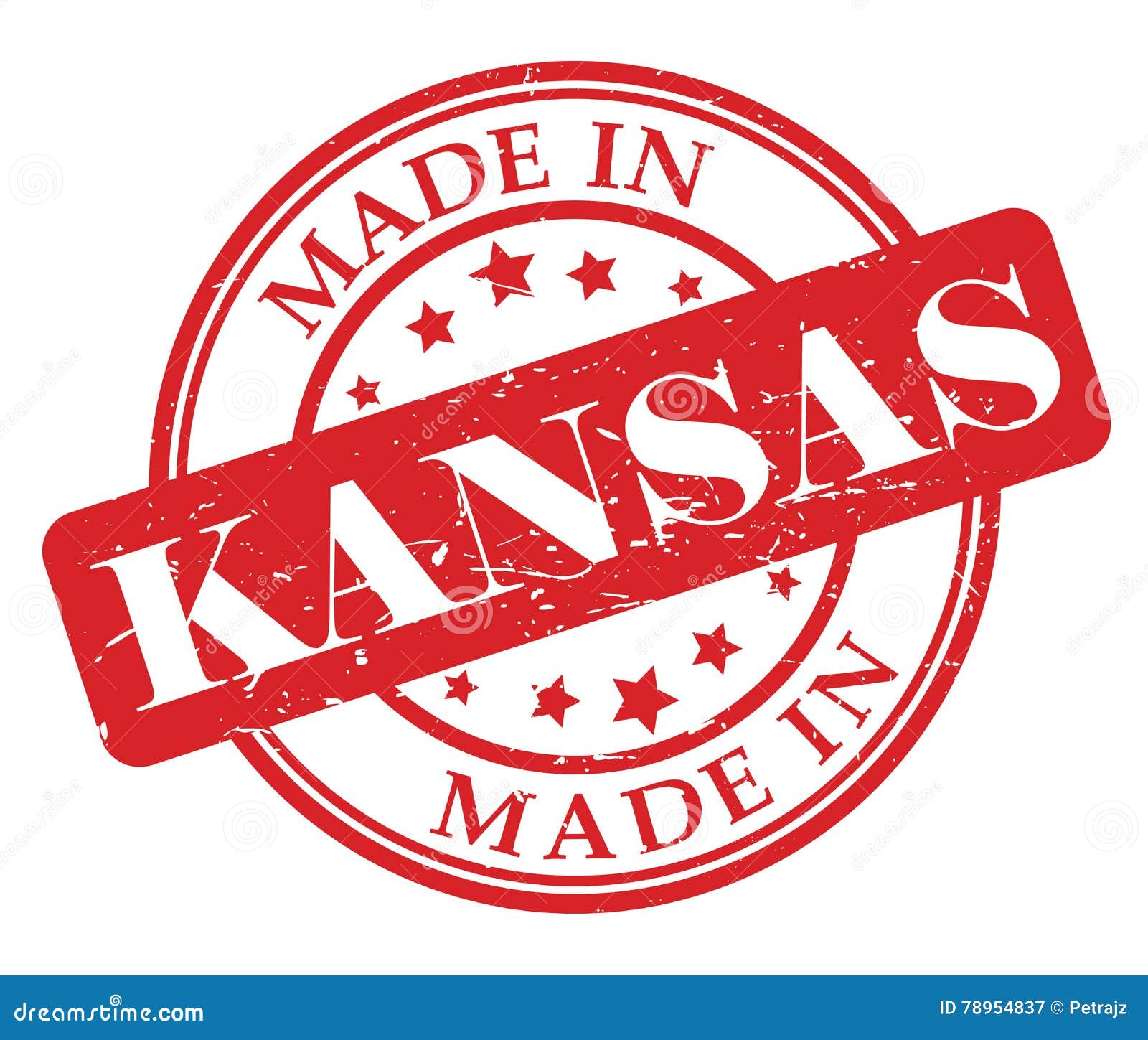 Made in Kansas stamp stock vector. Illustration of country - 78954837