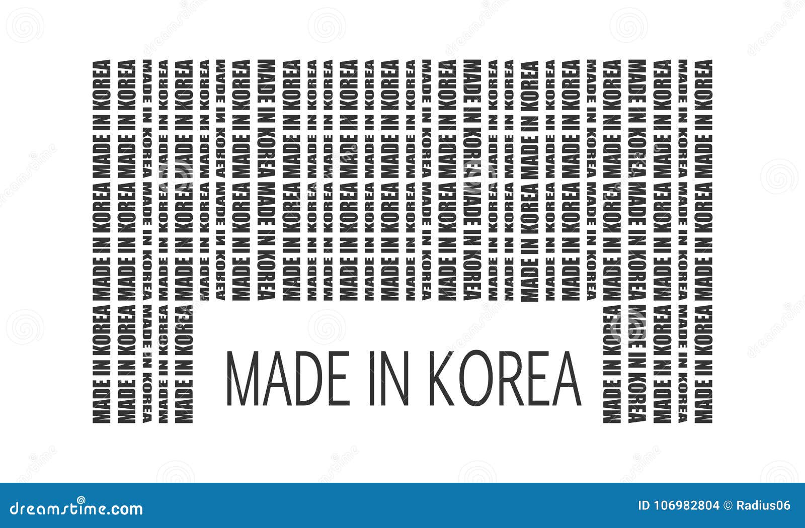 Made in Korea text stock vector. Illustration of information - 106982804