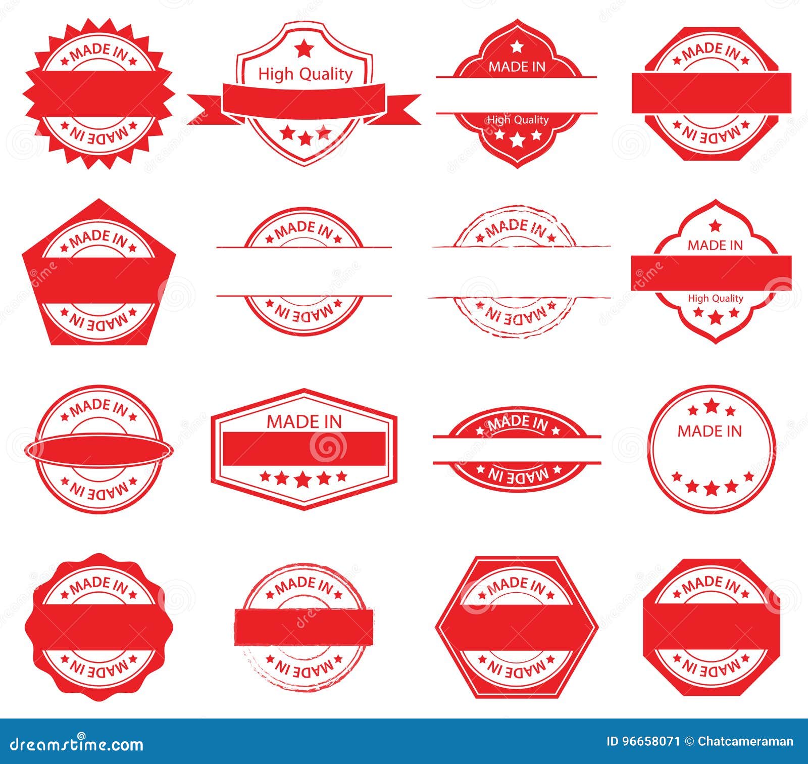 Made in label set 01 stock vector. Illustration of insignia - 96658071