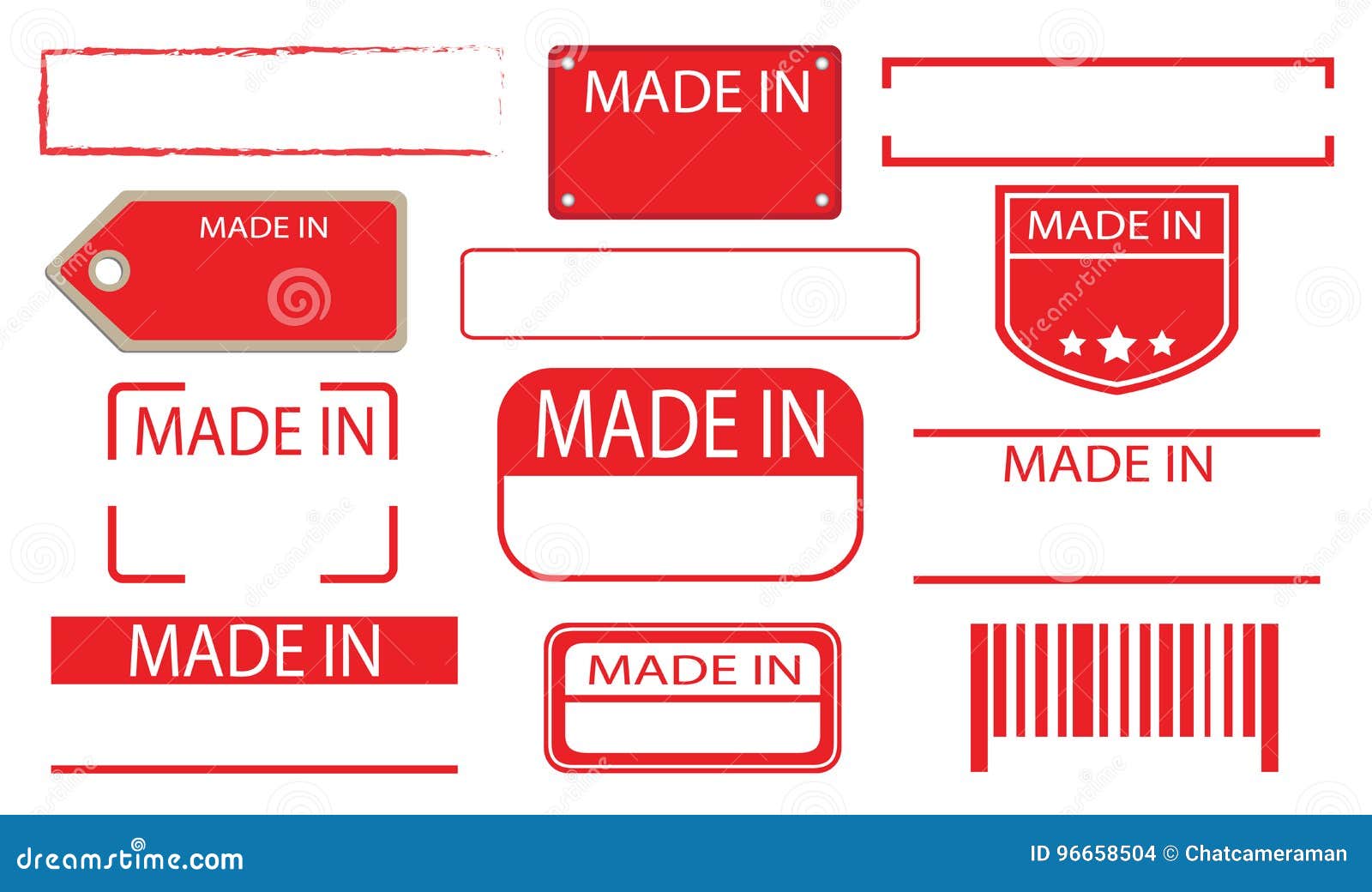Made in label set 02 stock vector. Illustration of product - 96658504