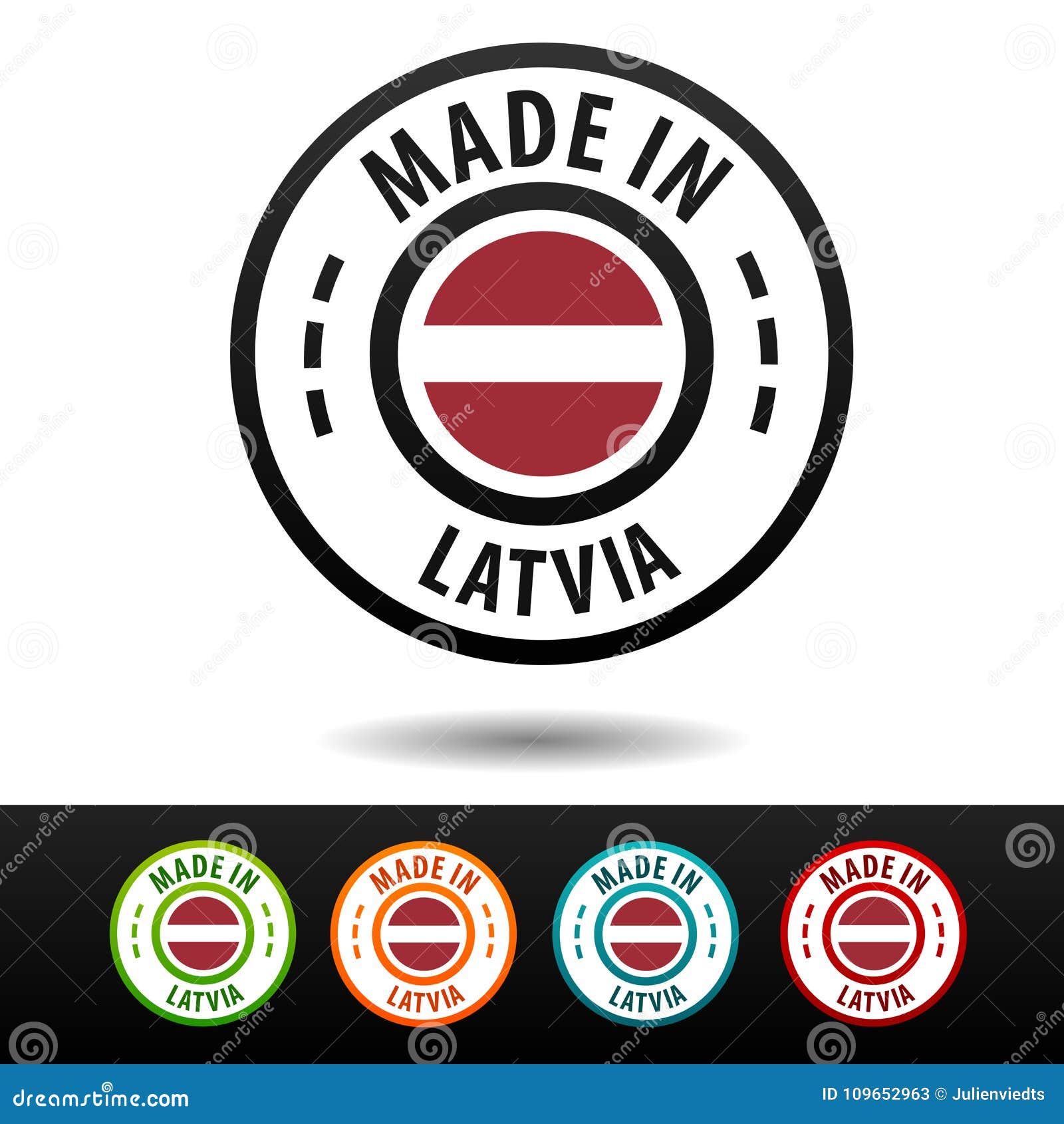 Made in Latvia Badges with Flag. Flat Eps10 Vector. Stock Vector ...