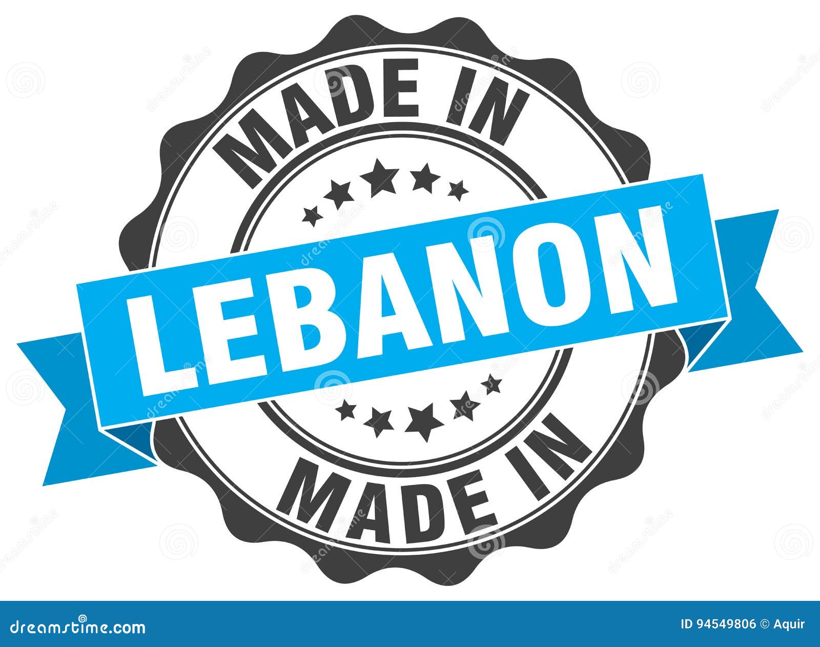 Made In Lebanon Rectangle And Circle Stamp Seal Badge Label Sticker ...