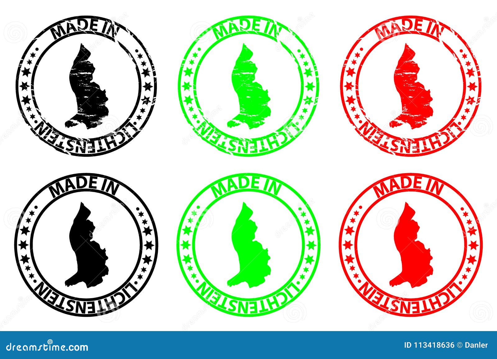 Made in Lichtenstein Rubber Stamp Stock Vector - Illustration of print ...