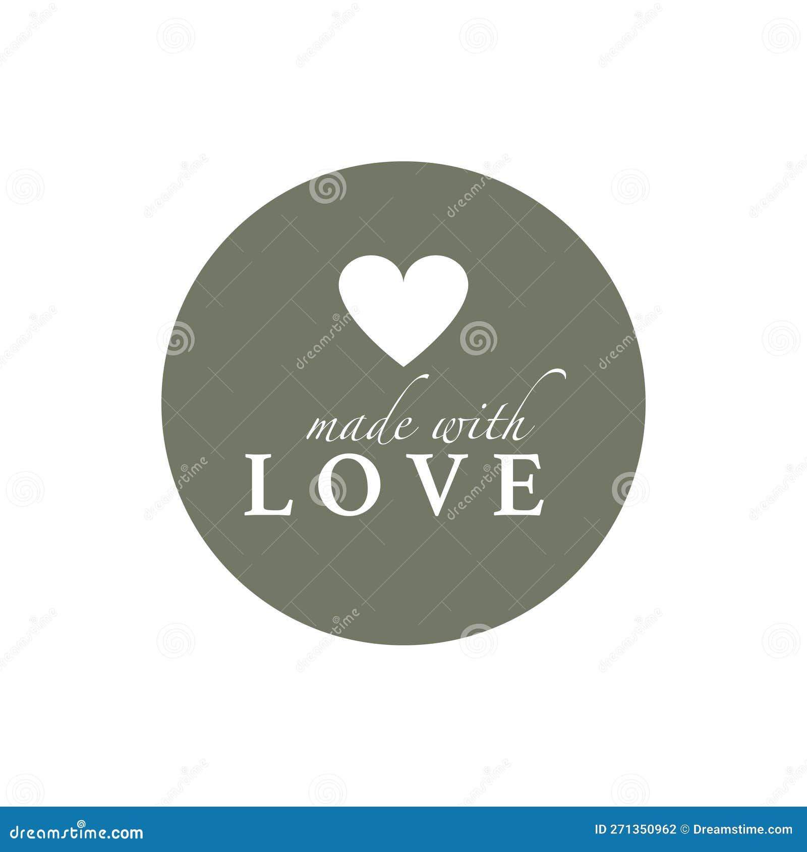 Made with Love Circle Label for Your Production on Background. Vector ...