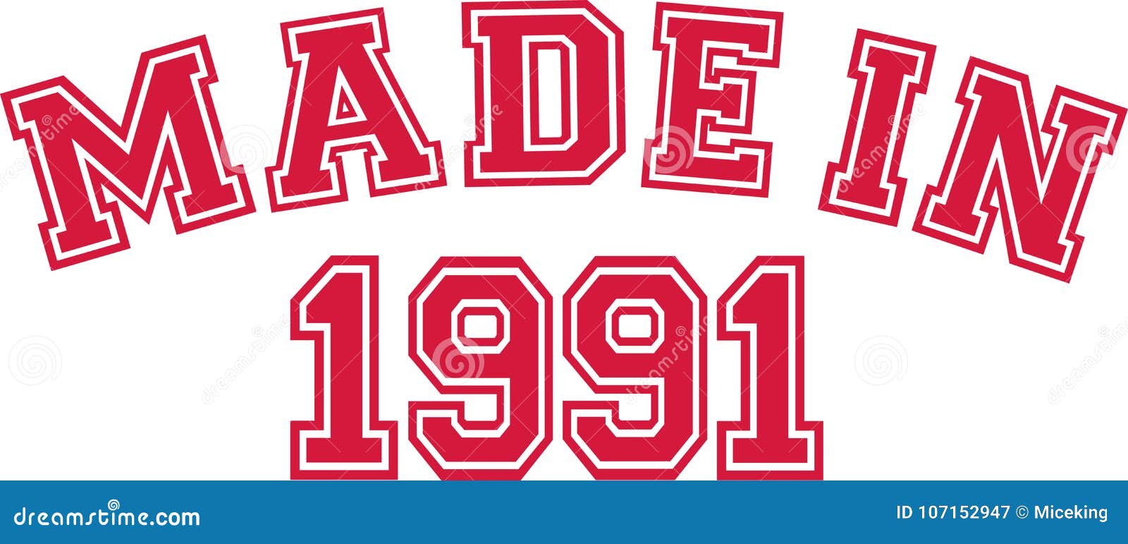 Made in 1991 stock illustration. Illustration of symbol - 107152947