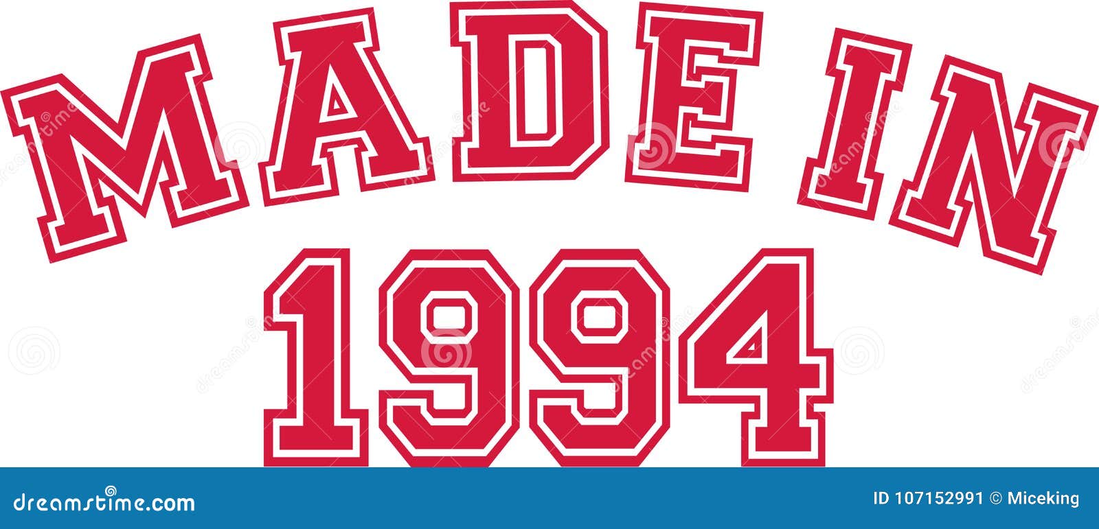 Made in 1994 stock illustration. Illustration of pictogram - 107152991