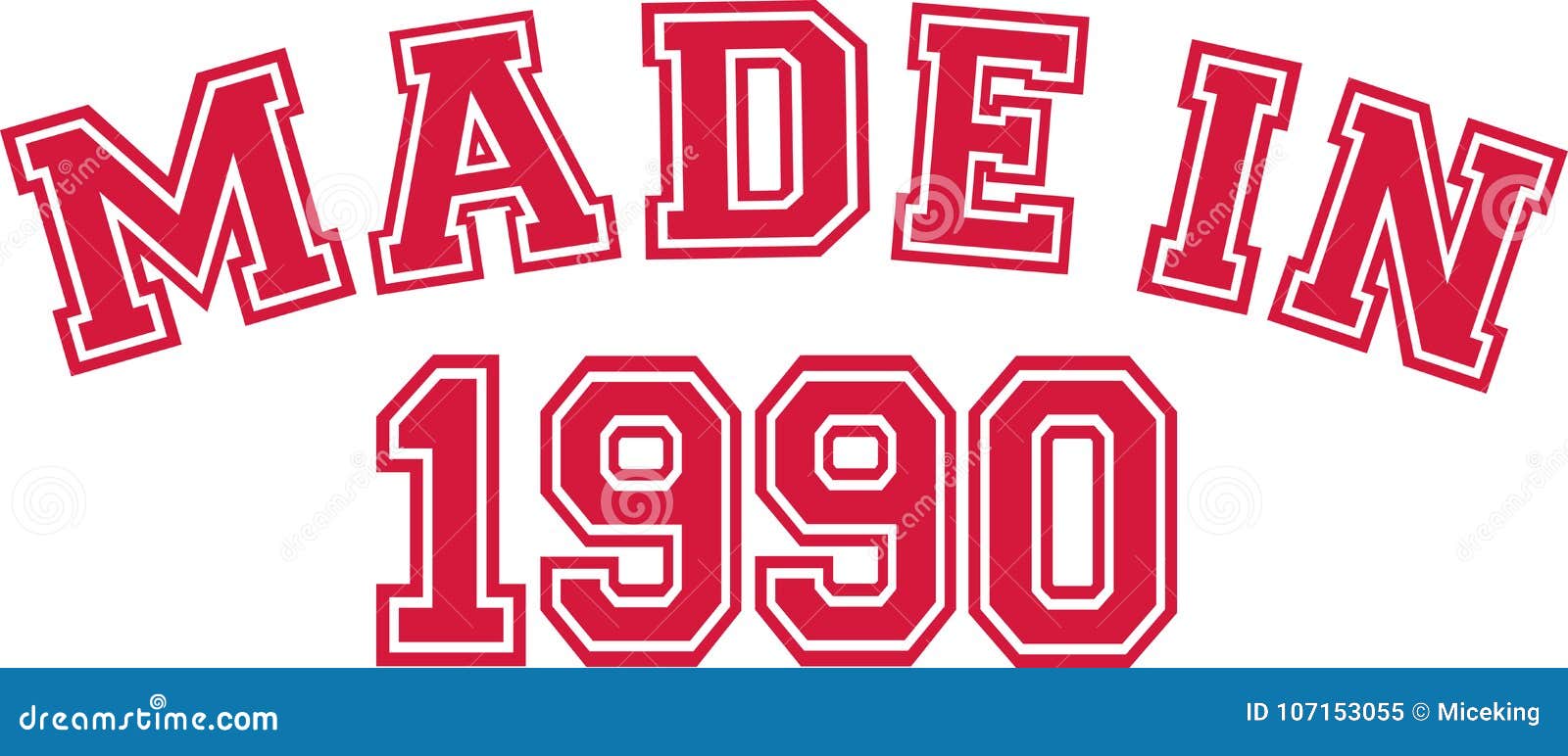 Made in 1990 stock illustration. Illustration of 1990 - 107153055
