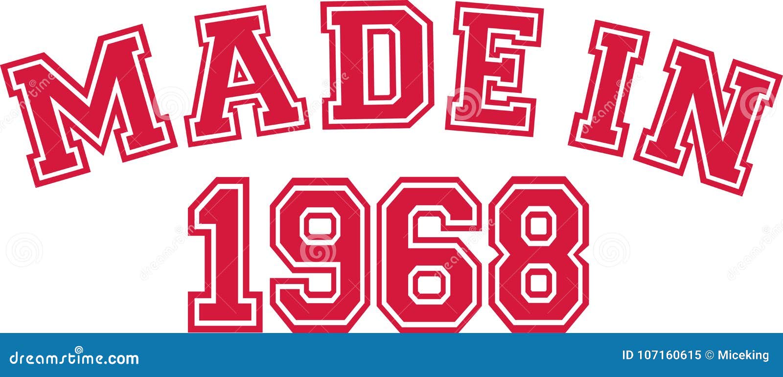 MADE IN 1968. Lettering Of The Year Of Birth Or A Special Event For ...