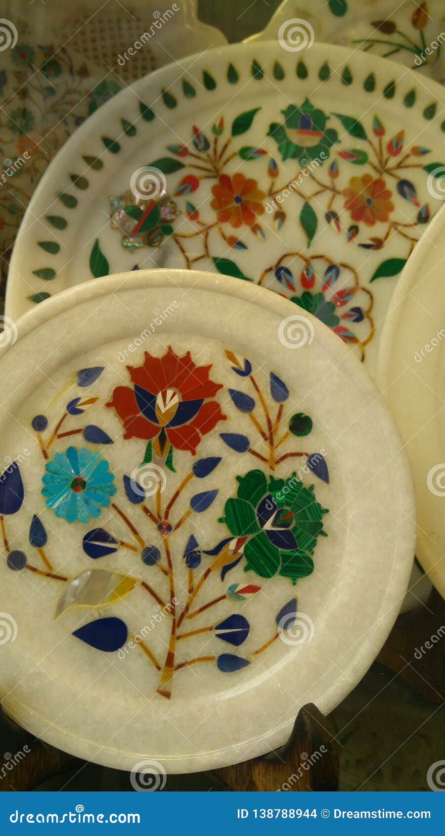 Beautiful painted plates stock photo. Image of beautiful - 138788944