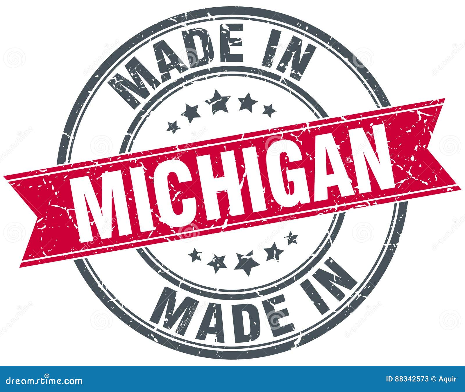 Made in Michigan Red Round Stamp Stock Vector - Illustration of violet ...