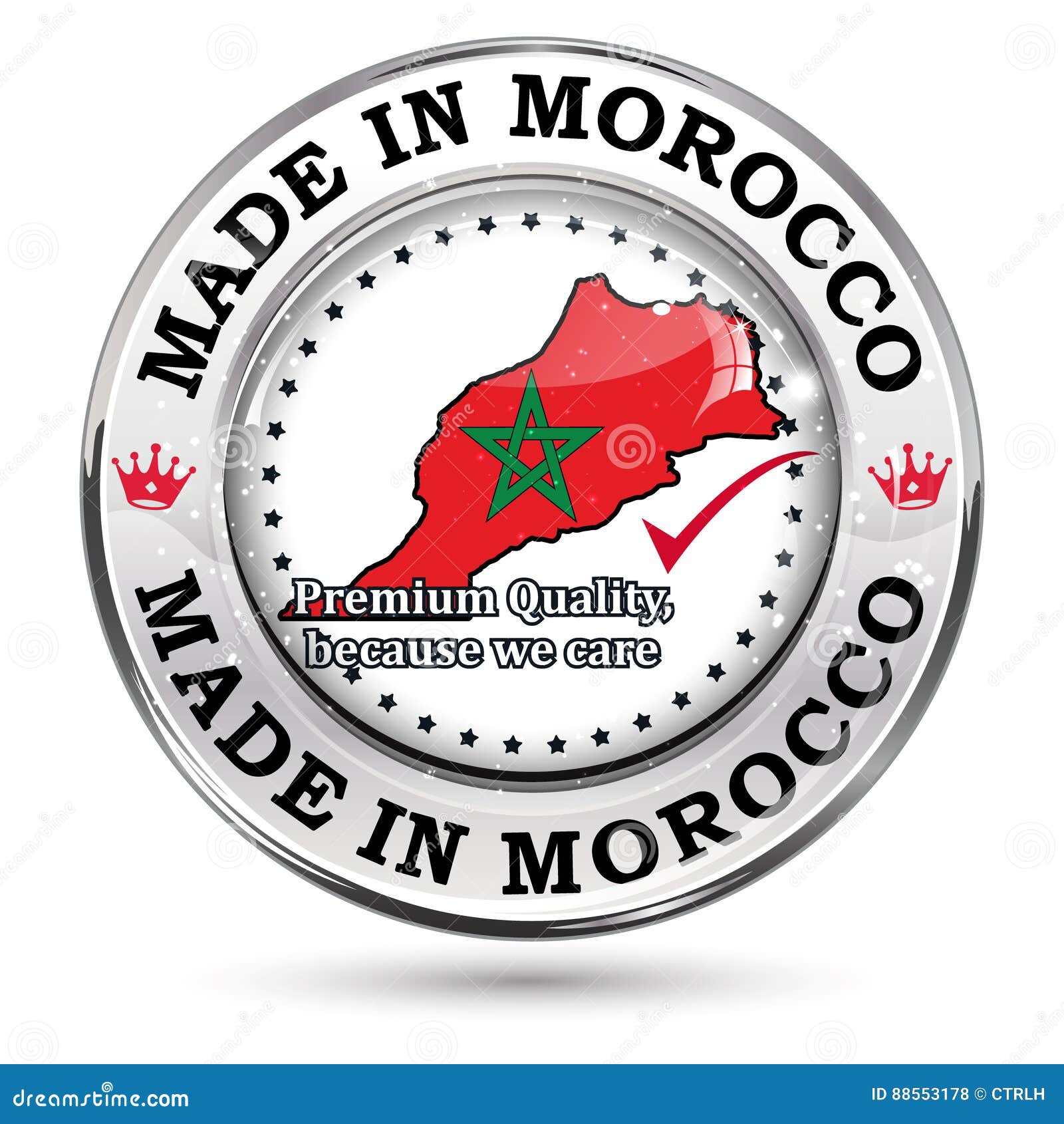 Made In Morocco Premium Quality Icon Stock Vector Illustration Of