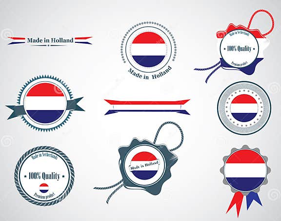 Made in Netherlands - Set of Seals, Badges. Stock Vector - Illustration ...