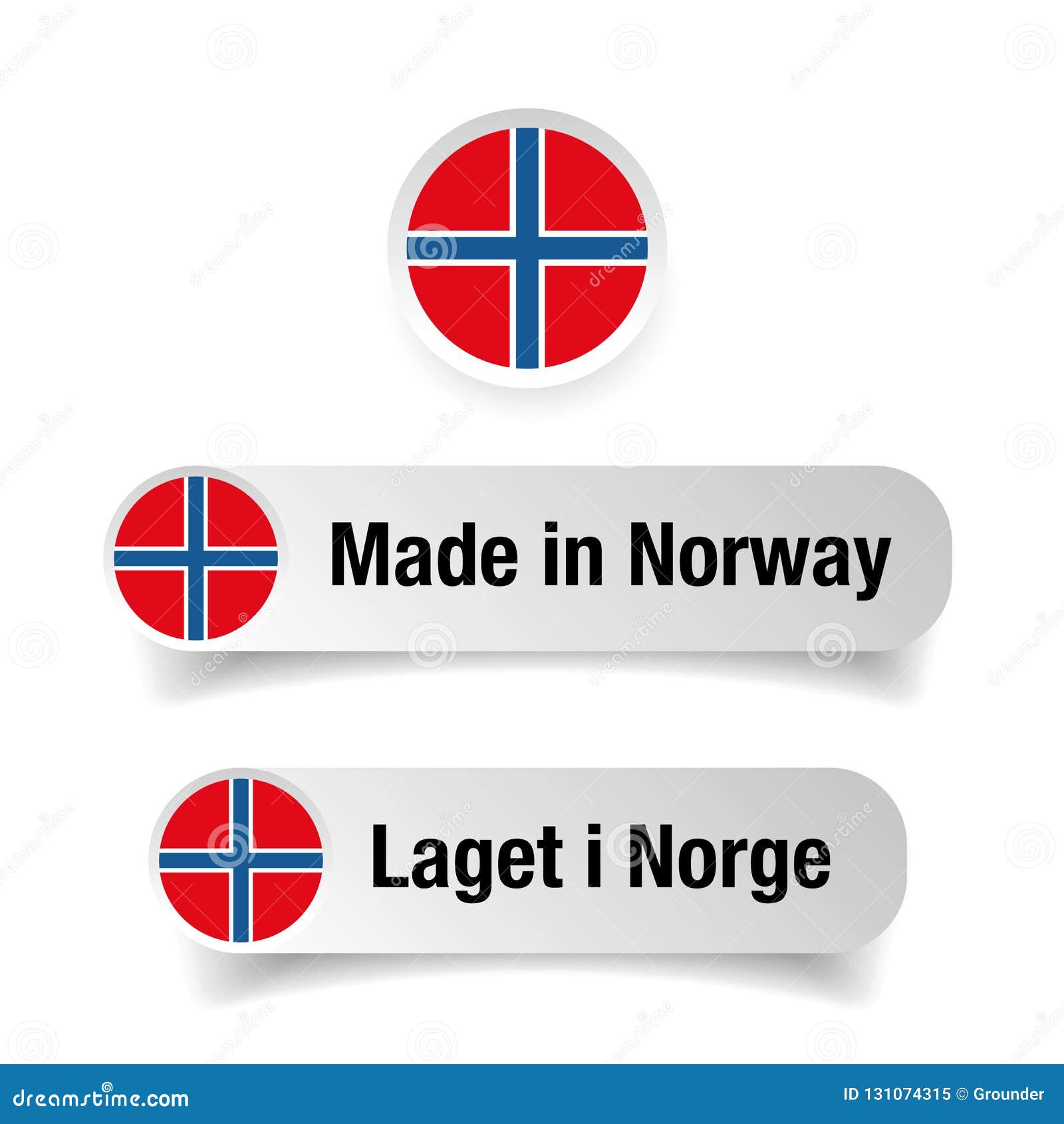 Made in Norway label set stock vector. Illustration of export - 131074315