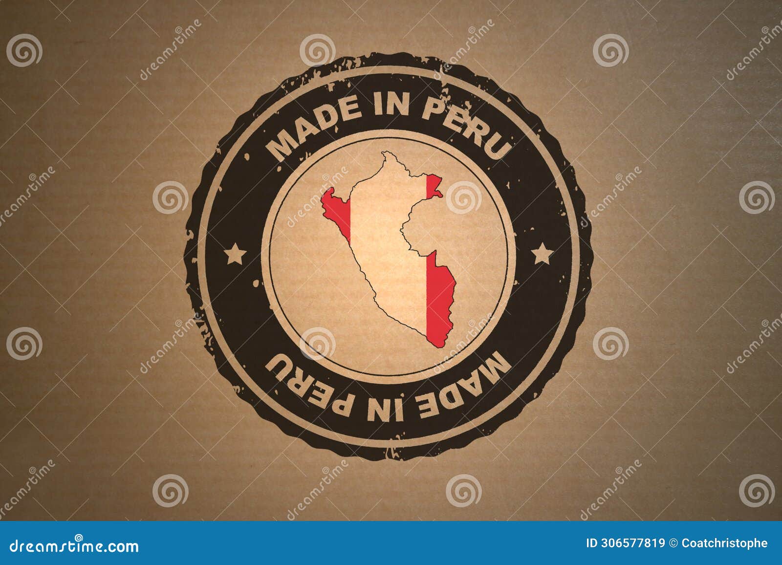 Made in Peru Stamped on a Brown Paper Stock Illustration - Illustration ...