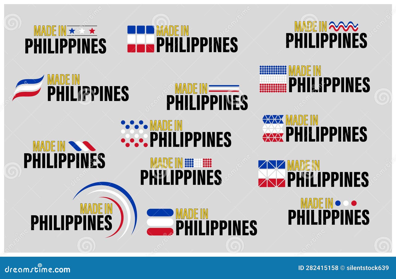 Made in Philippines Graphic and Label Set Stock Vector - Illustration ...