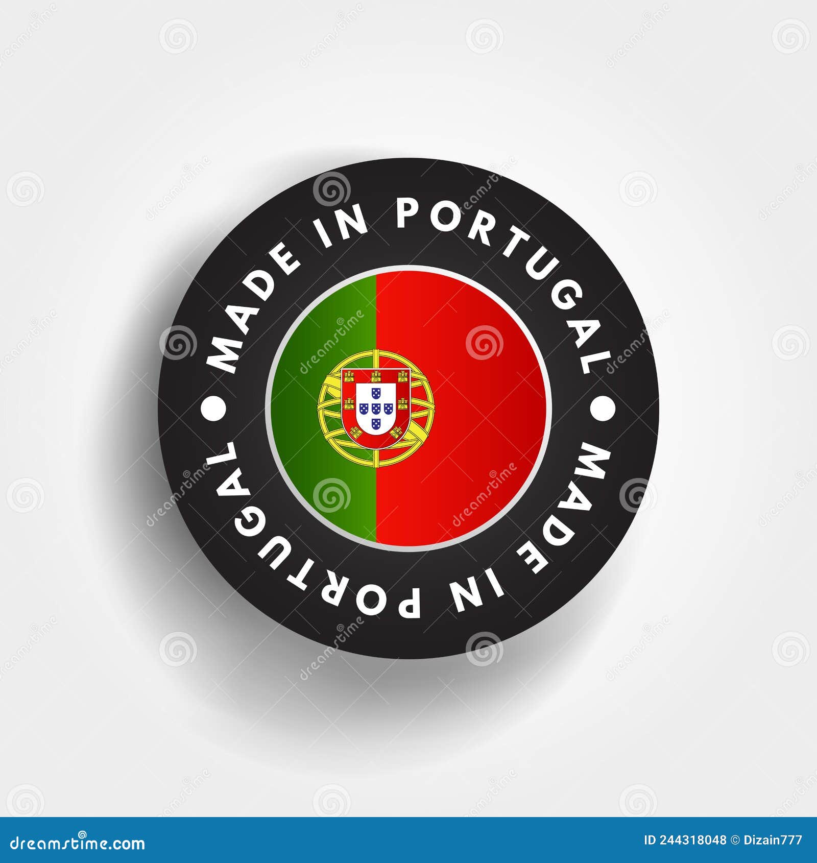 Made in Portugal Text Emblem Badge, Concept Background Stock ...