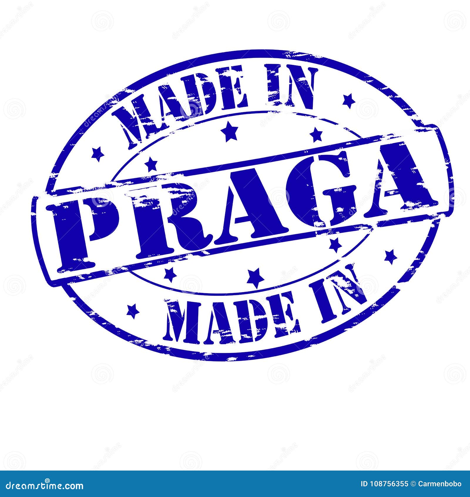 Made in Praga stock illustration. Illustration of grungy - 108756355