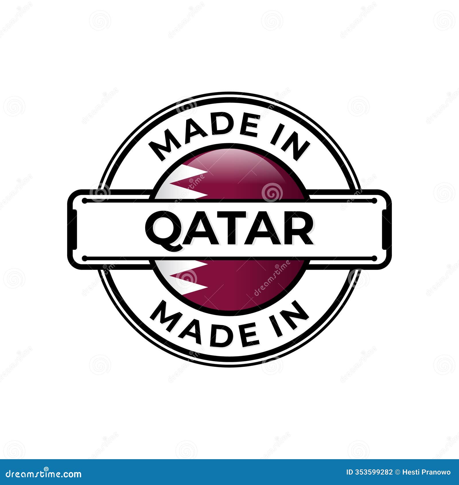 Made in Qatar Label Icon Emblem Isolated on White Background Stock ...