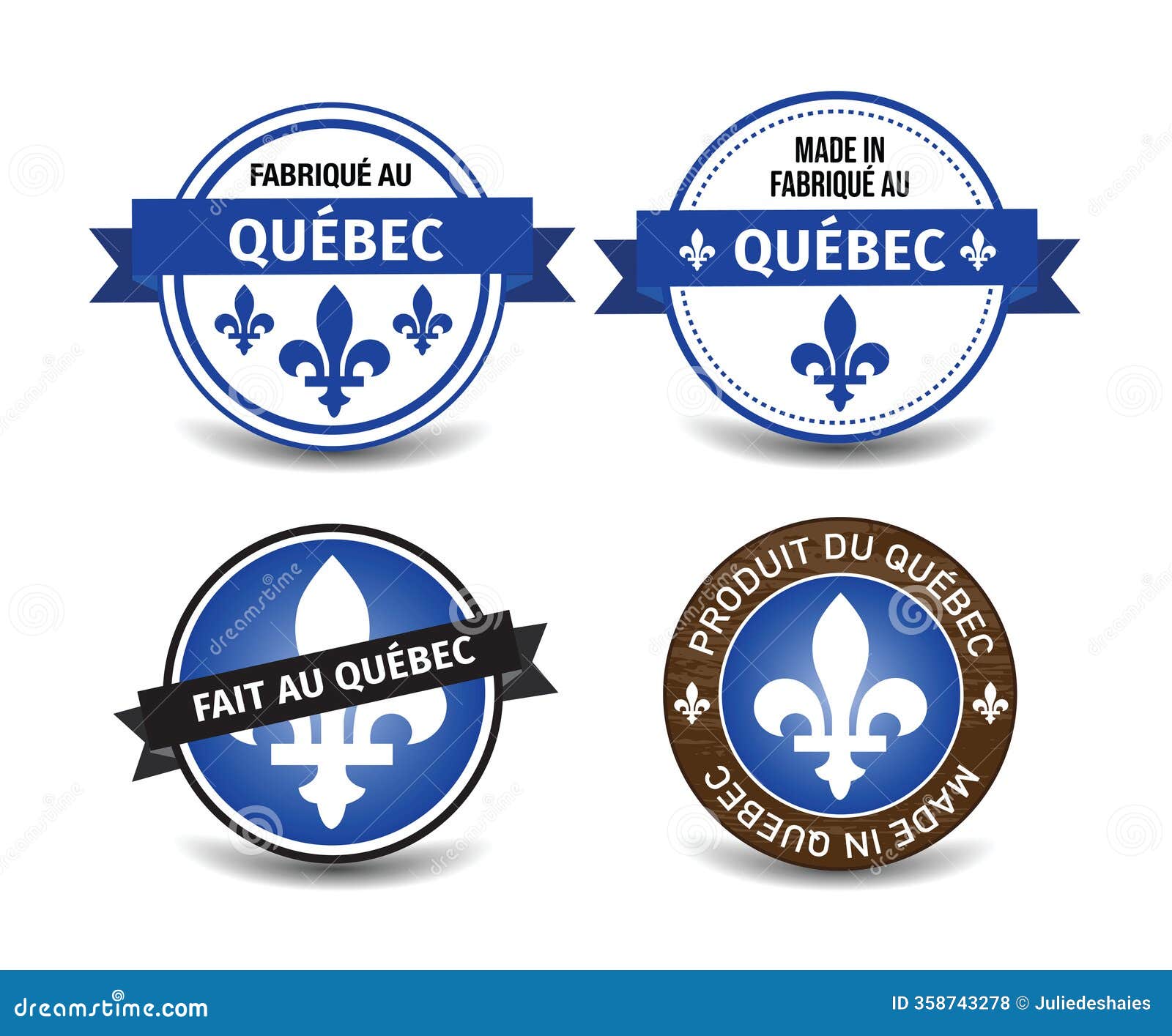Quebec Label Designs Vector Illustration | CartoonDealer.com #67373696