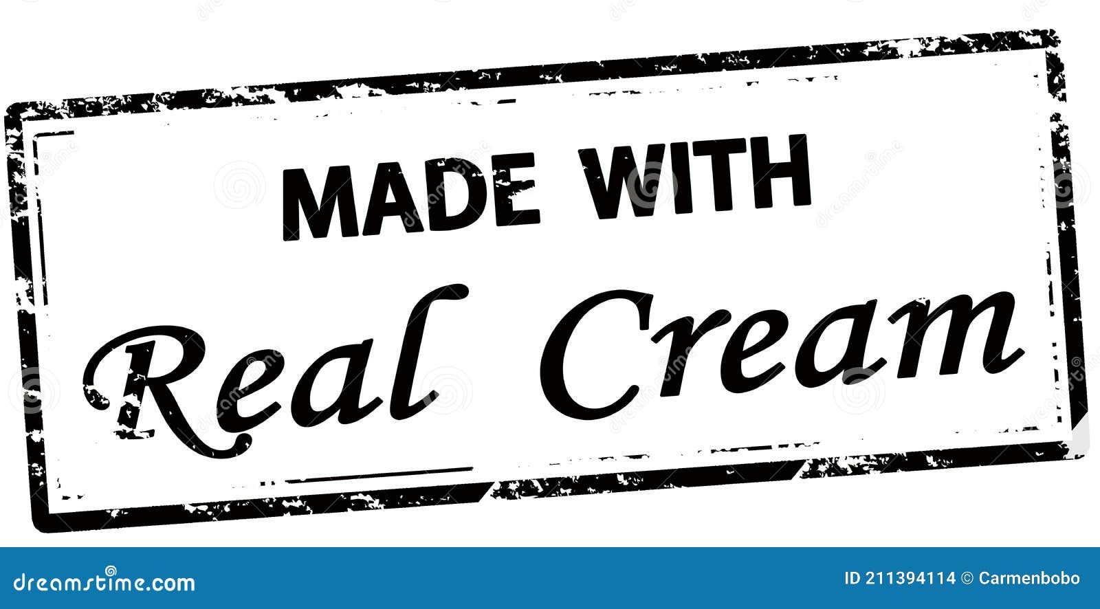 Black Stamp Made with Real Cream Stock Illustration - Illustration of ...