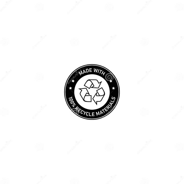 Made with 100 Recyclable Materials Logo, Circular Label Vector Graphics ...