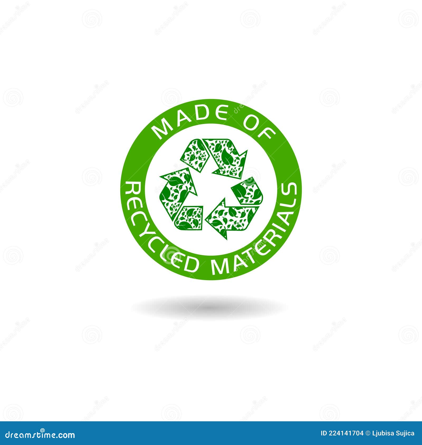 Made of Recycled Materials Icon with Shadow Stock Vector - Illustration ...