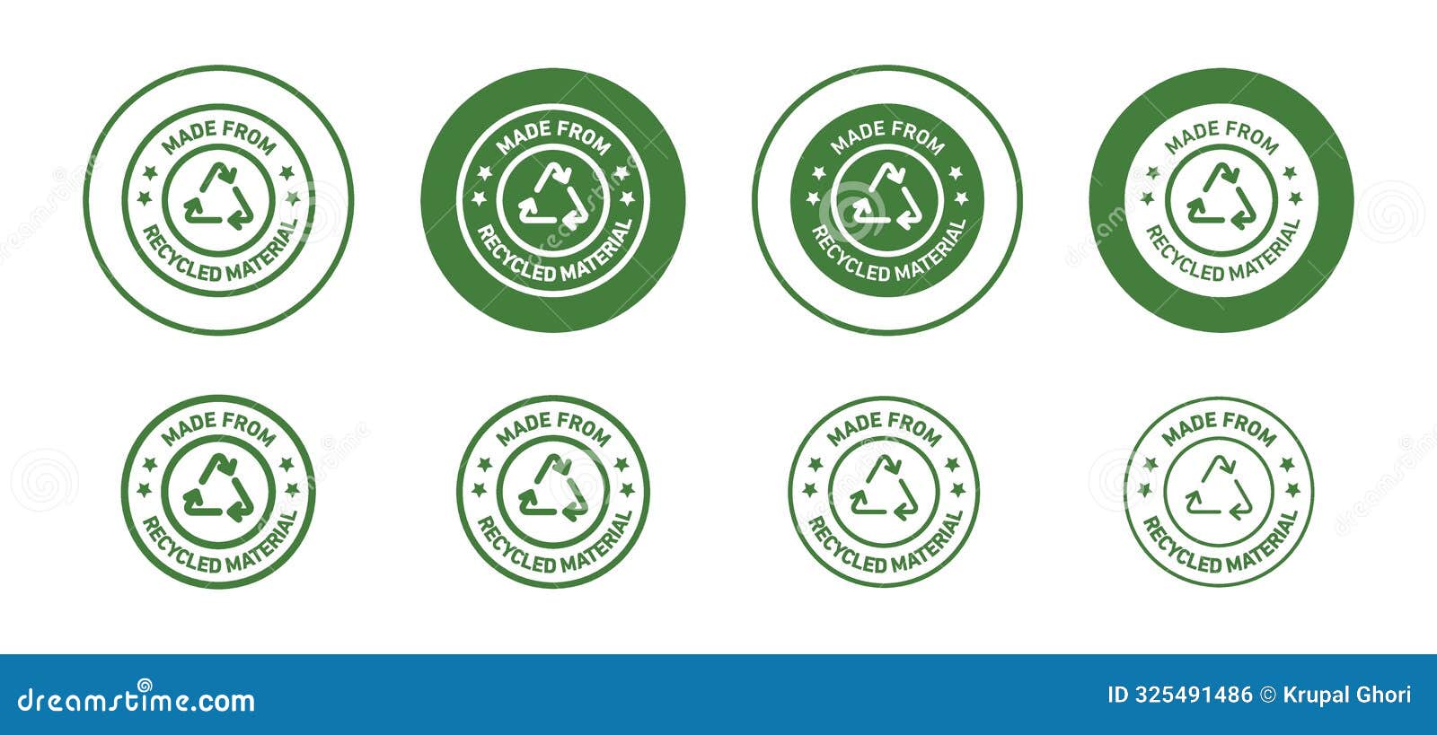 Made from Recycled Materials Icon Vector Set Collection for Web Stock ...